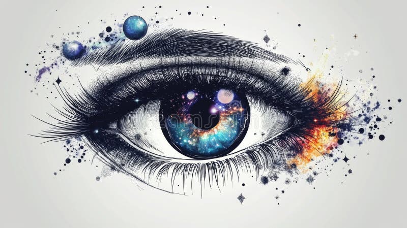 Cosmic Eye: a Detailed Surreal Digital Painting Stock Illustration ...