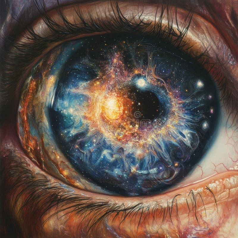 Cosmic Eye Macro with Fiery Nebula-like Textures Stock Image - Image of ...