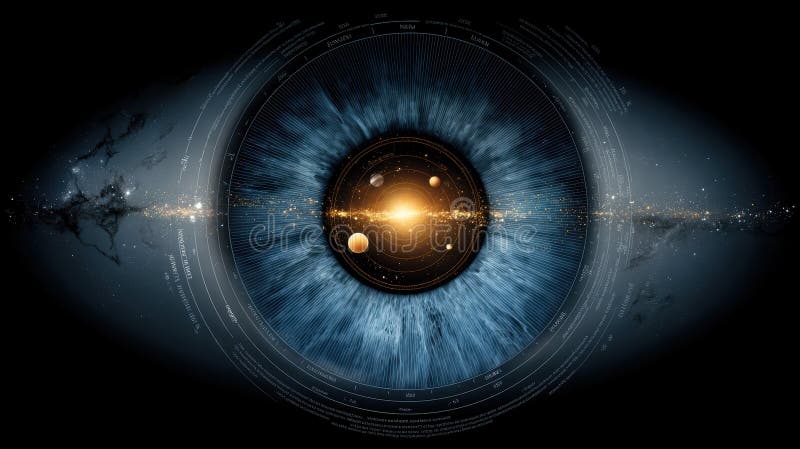 Cosmic Eye with Solar System Inside, Blending Space and Vision Stock ...