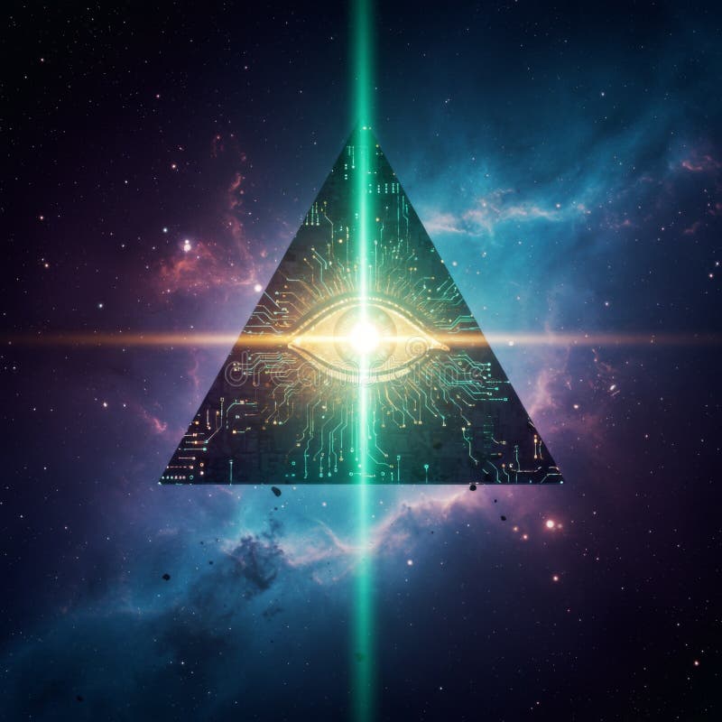 Cosmic Eye in Triangle: Digital Space Artwork Stock Illustration ...