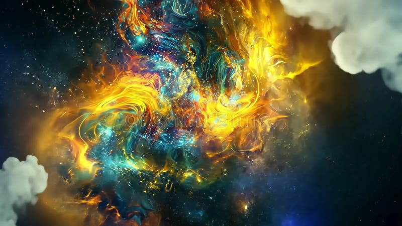 Cosmic Fire Cloud Nebula stock video. Video of science - 370879439