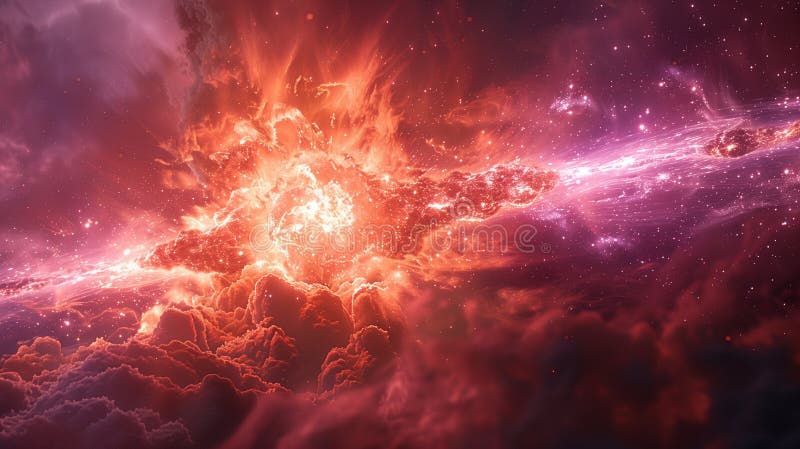 Cosmic Fireworks: Celestial Explosion Stock Illustration - Illustration ...