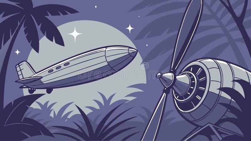 Cosmic Flight Vintage Plane Soaring in a Starry Sky, Vector Design ...