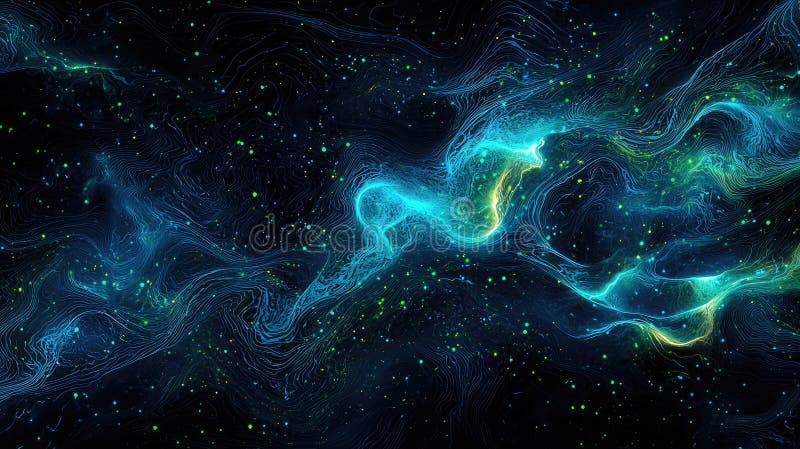 Cosmic Flow: Mystical Abstract Design with Fluid Motion and Luminous ...