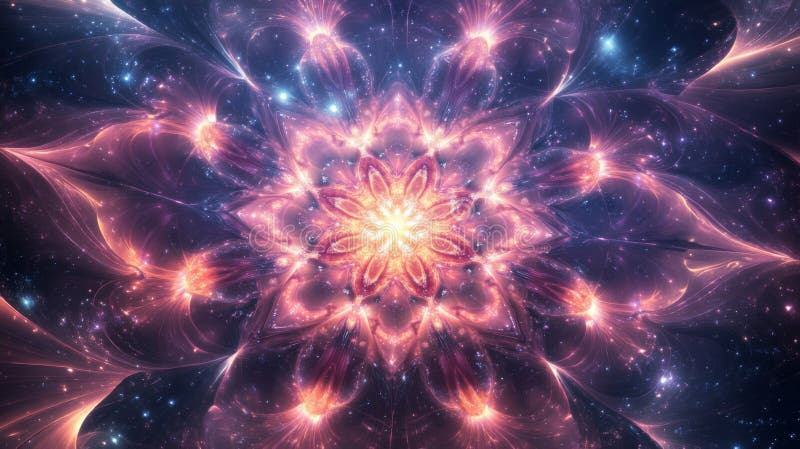 Cosmic Flower Abstract Space Galaxy Art Stock Illustration ...
