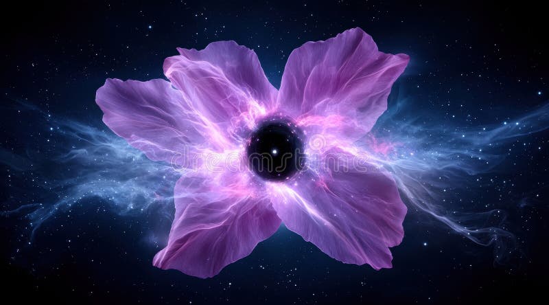 Cosmic flower in space stock illustration. Illustration of nature ...