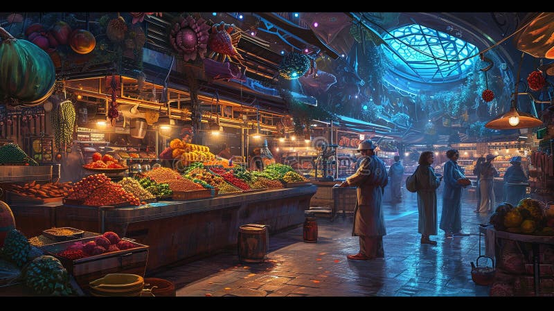 Cosmic Food Extravaganza stock illustration. Illustration of buddhist ...