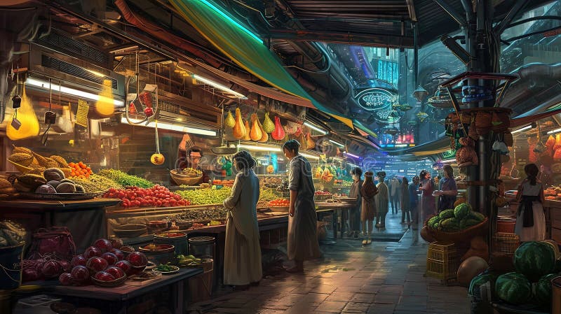 Cosmic Food Extravaganza stock illustration. Illustration of cosmic ...