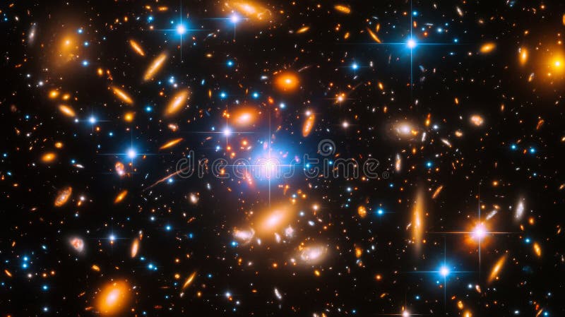 Cosmic Galaxy Cluster Deep Space Exploration Stock Illustration ...