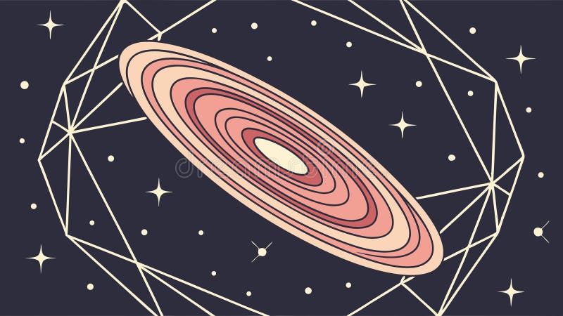 Cosmic Galaxy with Geometric Overlay, Space, Vector Design Generative ...