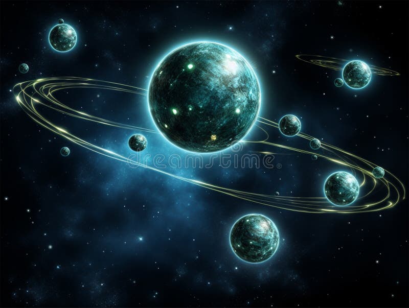 Cosmic Galaxy Space Outer Planet 3d Rendering High Details Stock ...