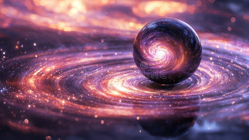Cosmic Galaxy Sphere a Universe in a Ball Stock Illustration ...