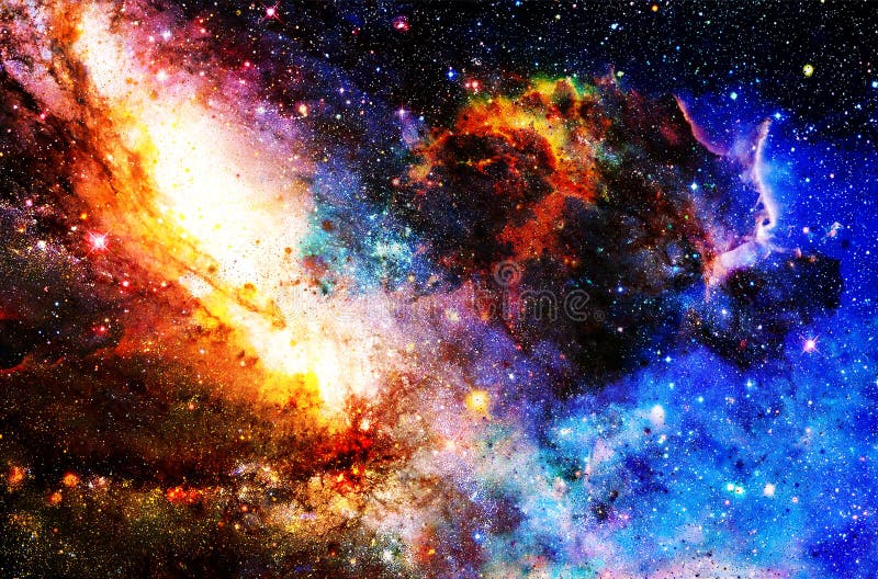 Cosmic Galaxy and Stars, Color Cosmic Abstract Background. Stock ...
