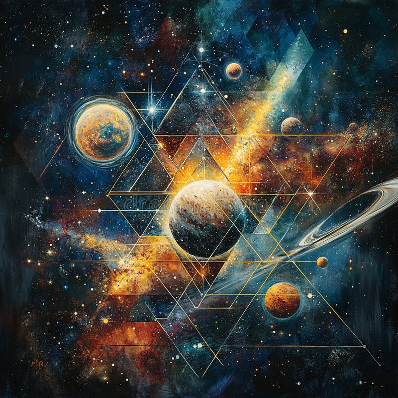 Cosmic Geometry Abstract Pattern Design Stock Illustration ...