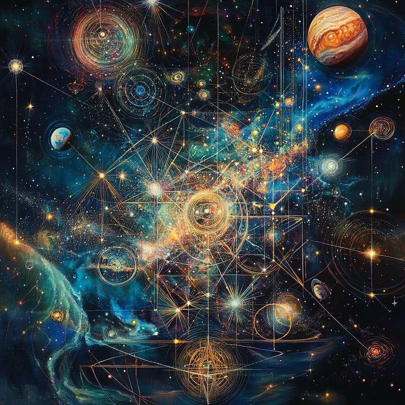 Cosmic Geometry Astrological Star Pattern Symbols Stock Illustration ...