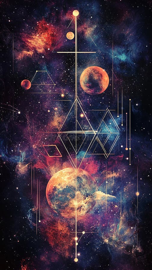 Cosmic Geometry Astrological Star Pattern Symbols Stock Illustration ...