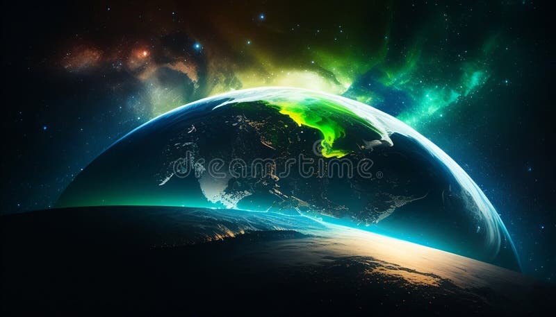 Cosmic Glow: a Radiant View of Earth from Space, Made with Generative ...