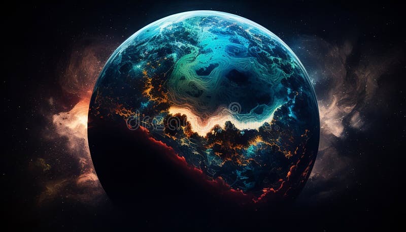 Cosmic Glow: a Radiant View of Earth from Space, Made with Generative ...