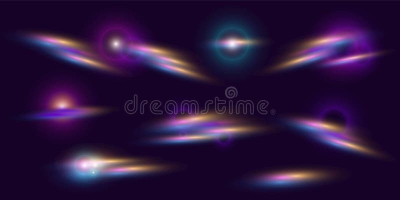 Cosmic Glow Refraction of Rainbow Ray Light. Star Dust Fog Light ...