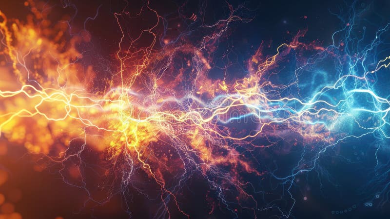 Cosmic Glowing Energy Concept with Radiant Electric Sparks and Light ...