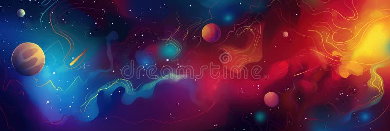 Cosmic Gradient Background with Planetary Elements and Vibrant Starry ...