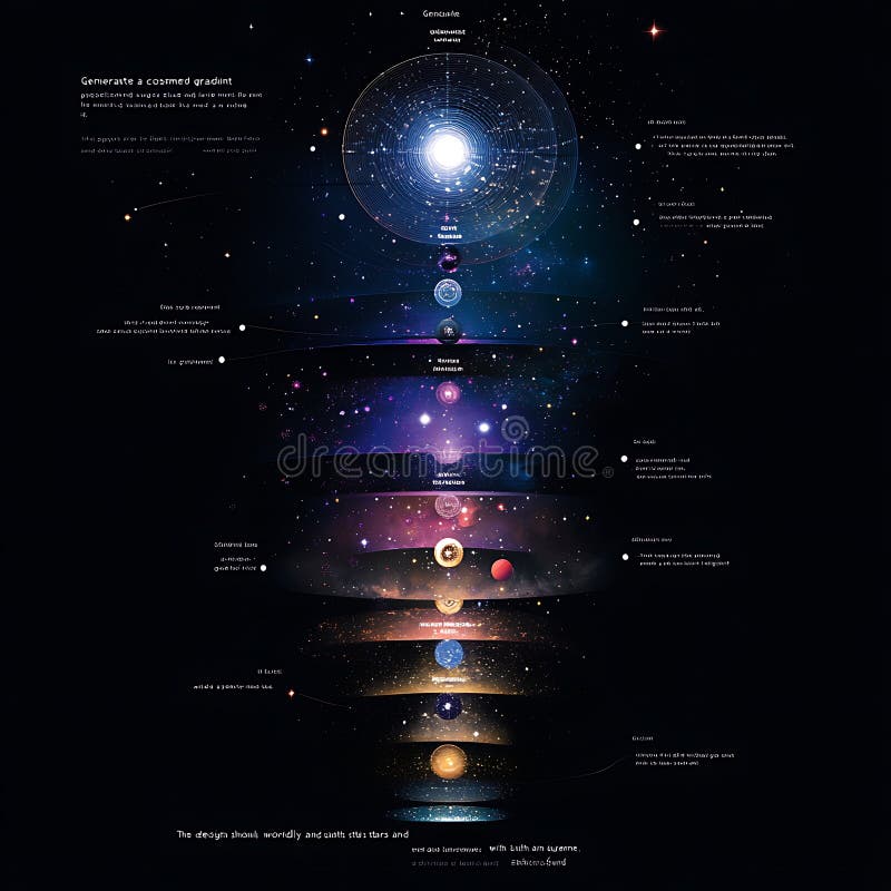 Cosmic Gradient Illustration Showing Galaxy Formation Stock ...