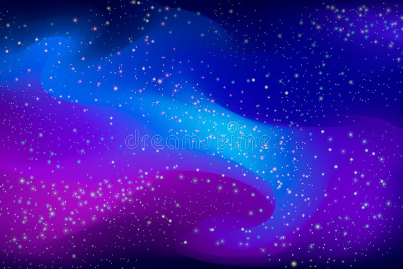 Cosmic Gradient Space with Stars Background. Universe Purple Waves and ...