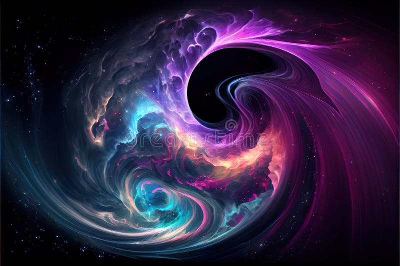 Cosmic Gradient Wawe Universe Background, 3d. Stock Illustration ...