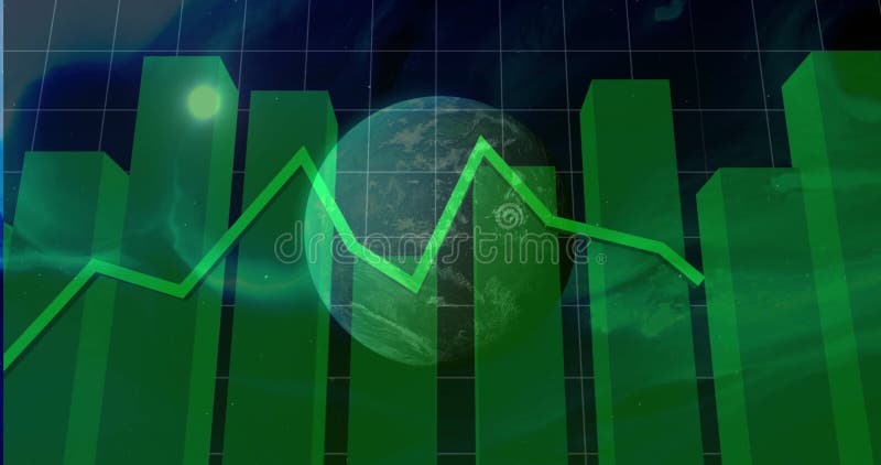 Cosmic Grid Initiating 3D Green Bars Rising Around Earth while Line ...