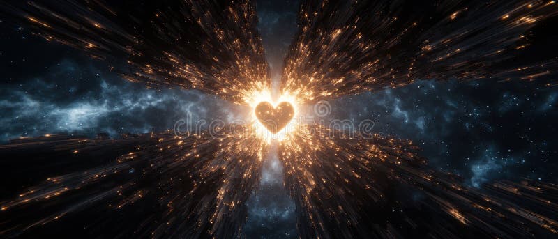 Cosmic Heart Explosion in Space Stock Illustration - Illustration of ...