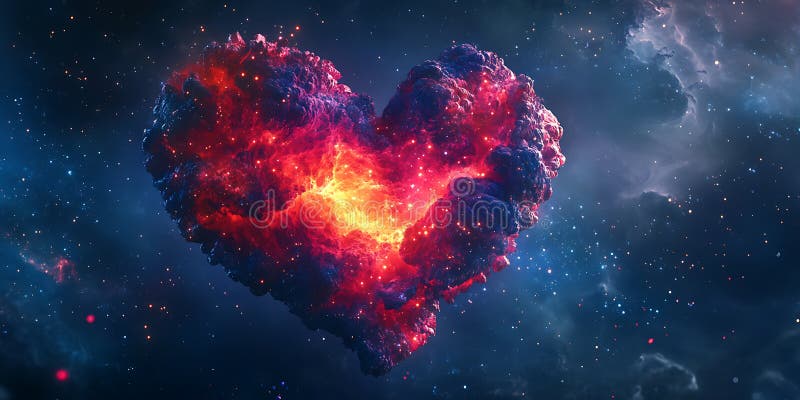 Cosmic Heart Nebula Love Wallpaper Stock Illustration - Illustration of ...
