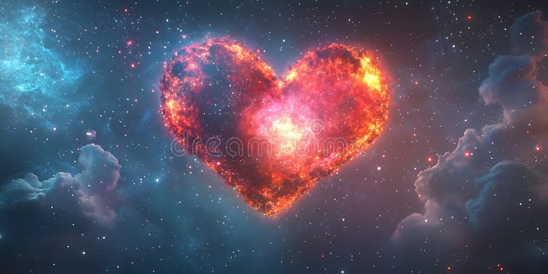 Cosmic Heart Nebula Love Wallpaper Stock Illustration - Illustration of ...
