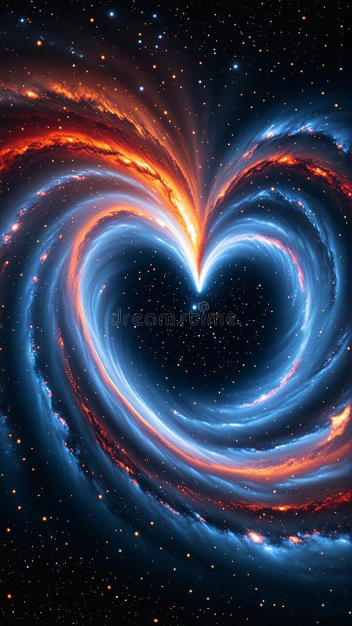 Cosmic Heart Nebula: Vivid Colors and Cosmic Beauty in Deep Space Stock ...