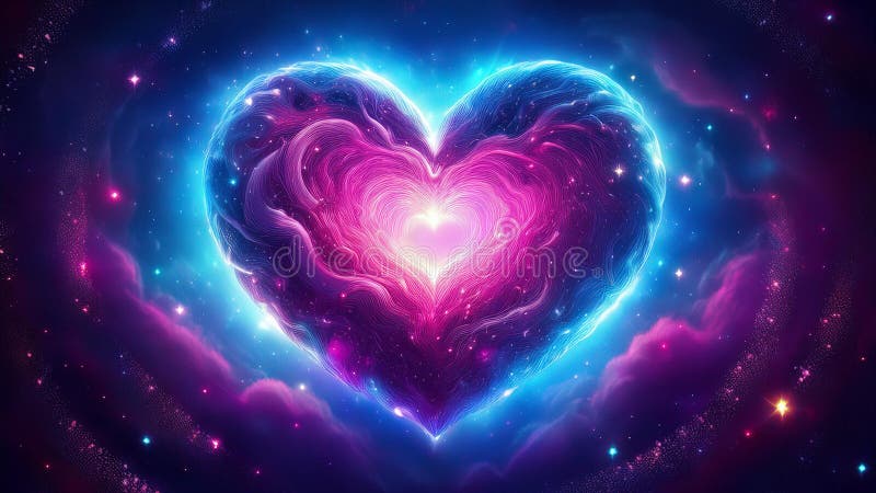 Cosmic Heart Shaped Nebula Galaxy with Stars Stock Photo - Image of ...