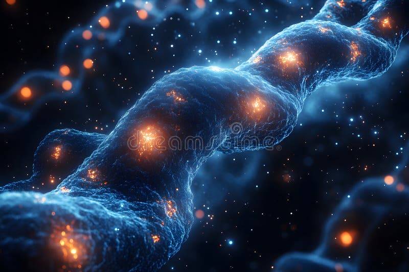 Cosmic Helix - Futuristic Space DNA Structure for Science Design and ...