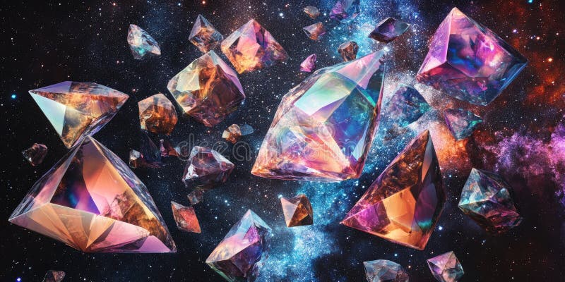 Cosmic Holo-Shapes: Floating Holographic Forms in Deep Space Background ...