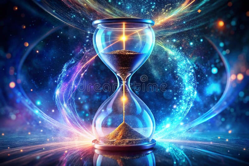 Cosmic Hourglass, Time, Flowing, Universe Background Stock Illustration ...