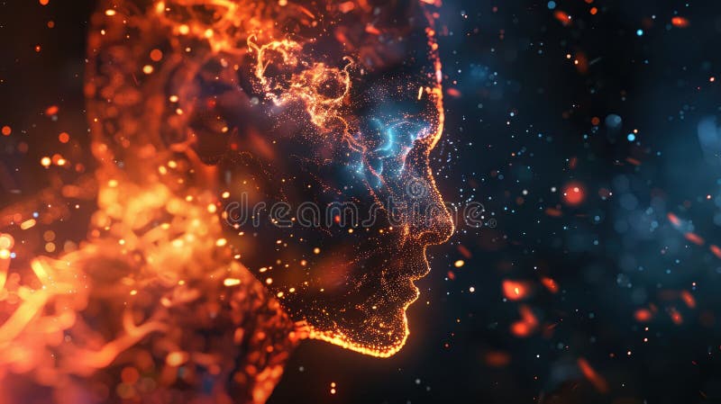 A Cosmic Human Silhouette in a Starry Nebula Universe with Mystic ...