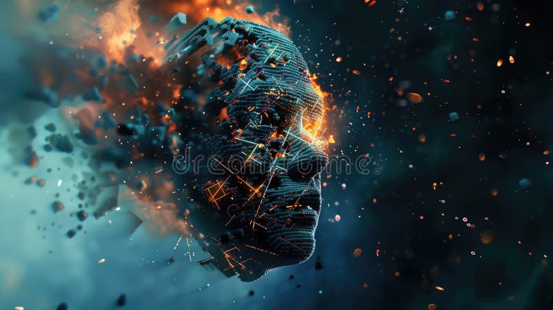 A Cosmic Human Silhouette in a Starry Nebula Universe with Mystic ...