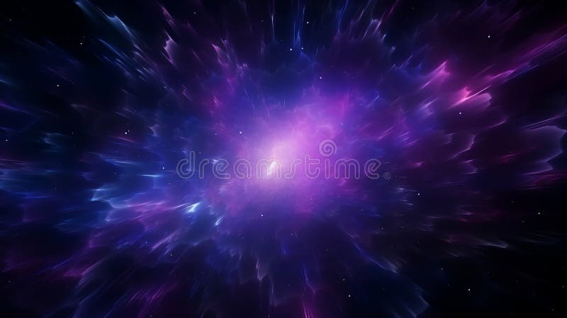 Cosmic Hyper Space Background with Dynamic Lights Stock Illustration ...