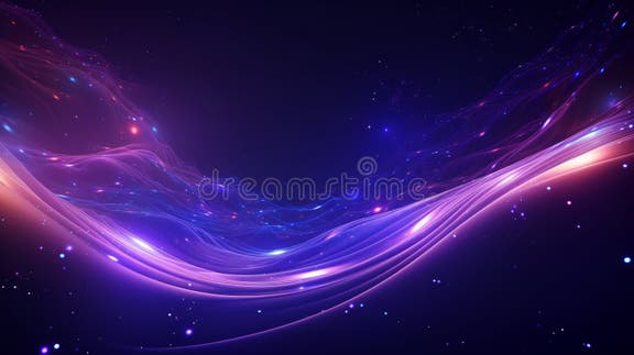 Cosmic Hyper Space with Neon Lights and Swirls Stock Illustration ...