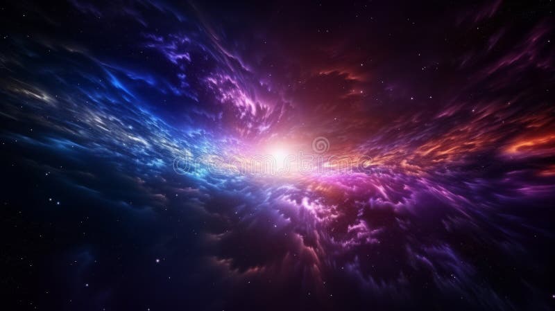 Cosmic Hyper Space Warp with Celestial Phenomena Stock Illustration ...