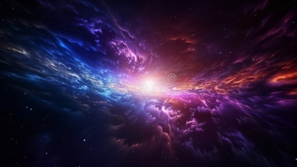 Cosmic Hyper Space Warp with Celestial Phenomena Stock Illustration ...