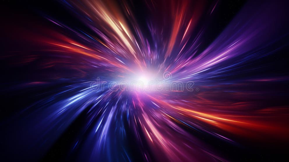 Cosmic Hyper Space Warp with Vibrant Celestial Bodies Stock ...