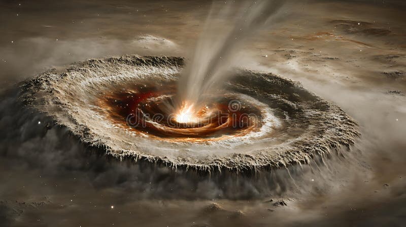 A Cosmic Impact Crater Showing a Violent Energy Release from Space ...