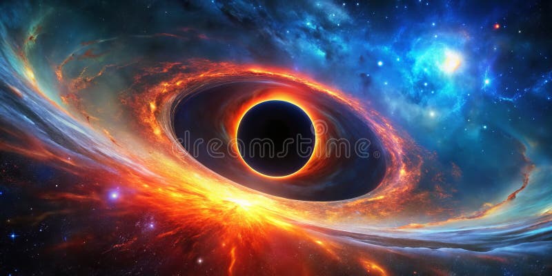 Cosmic Inferno Accretion Disk Composition, Blazing Nebula, Black Hole ...