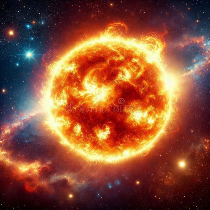 Galactic Fireball in Space stock illustration. Illustration of star ...