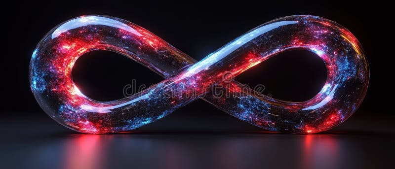 Cosmic Infinity Loop: Abstract Nebula in Glass Stock Illustration ...