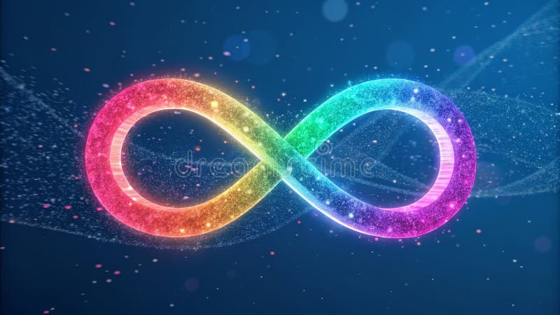 Cosmic Infinity Rainbow Particle Composition Stock Illustration ...