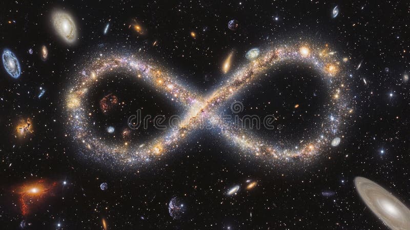 Cosmic Infinity Symbol Formed by Galaxies in Deep Space Showcasing the ...